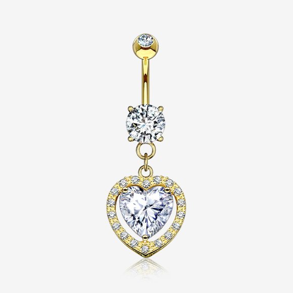 BM25 | Jewelry | 4 Karat Gold Brilliant Heart Solitaire Sparkle Loop ...